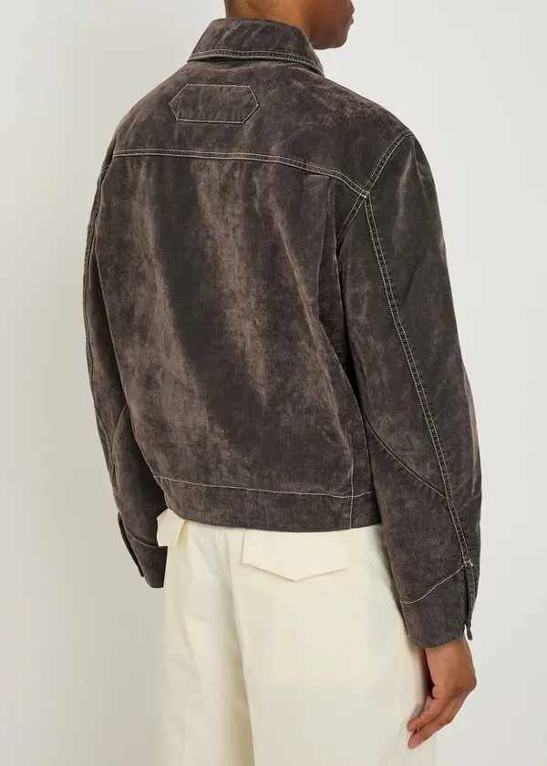 Jacquemus La Veste De-nîmes Mirada Brushed Denim Jacket - Khaki