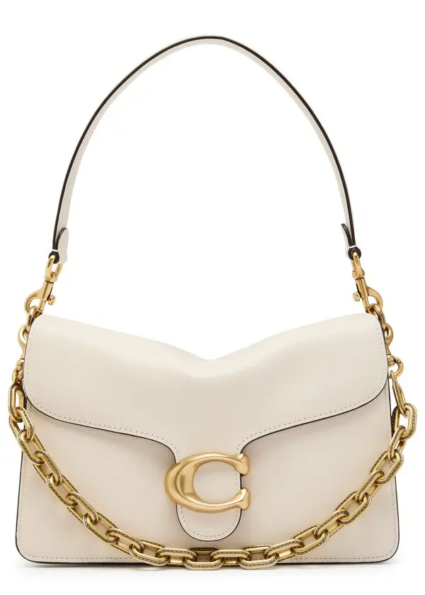 COACH Tabby Leather Shoulder Bag - White