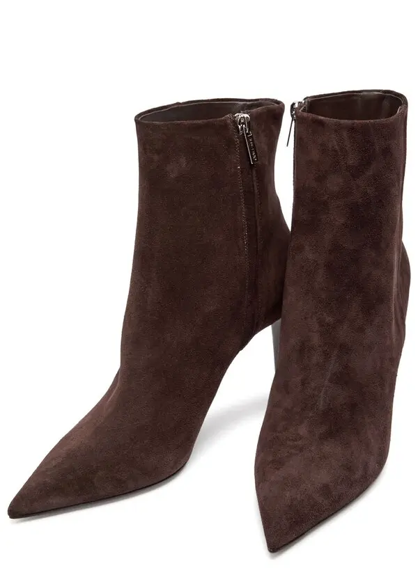 JIMMY CHOO Frankie 85 Suede Ankle Boots - Brown