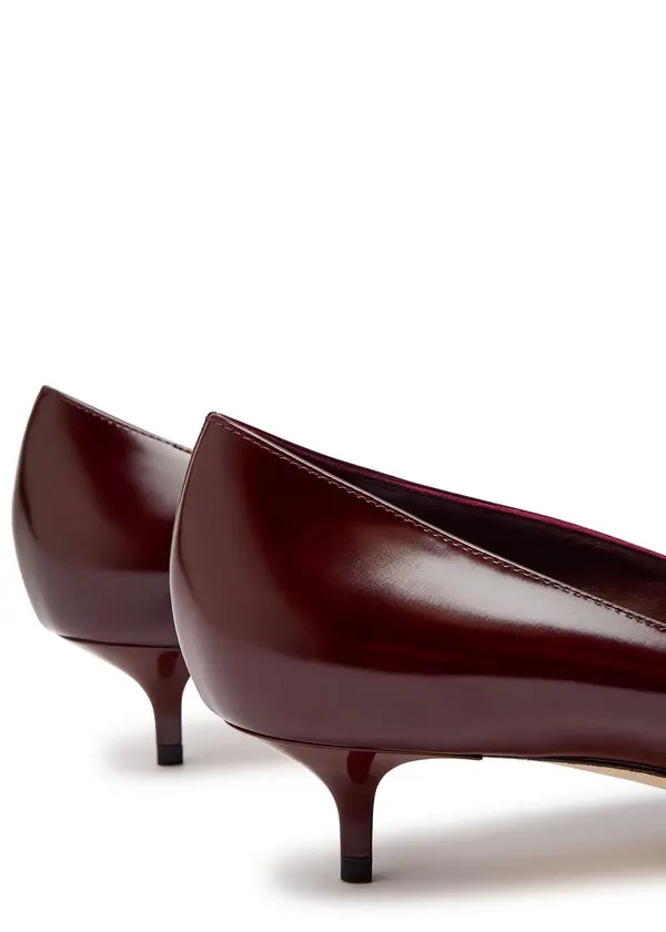 JIMMY CHOO Amelia 35 Glossed Leather Pumps - Brown