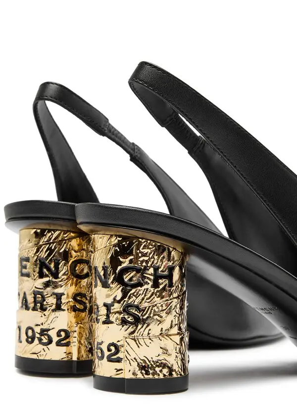 Givenchy Leather Slingback Pumps With Block Heel - Black