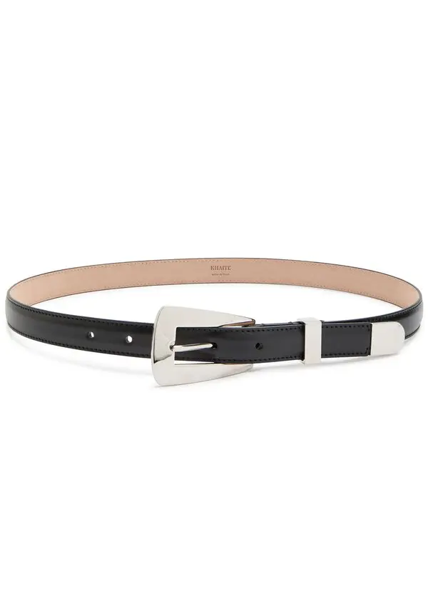 Khaite Leather Belt With Oversized Buckle - Black