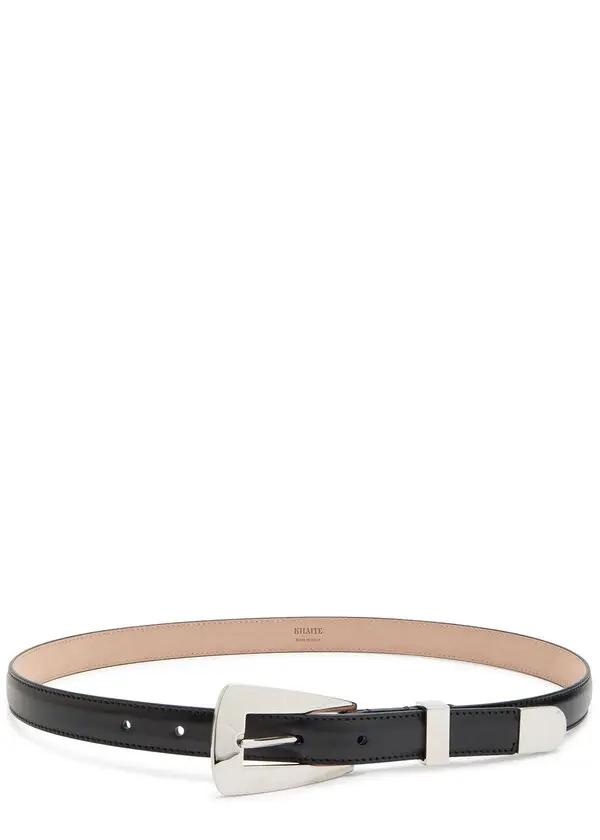 Khaite Leather Belt With Oversized Buckle - Black