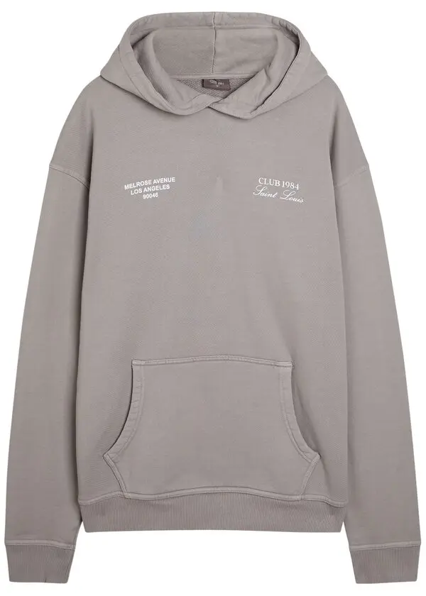 CLUB 1984 Melrose Hooded Cotton Sweatshirt - Grey
