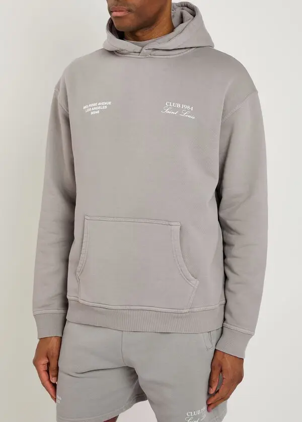 CLUB 1984 Melrose Hooded Cotton Sweatshirt - Grey