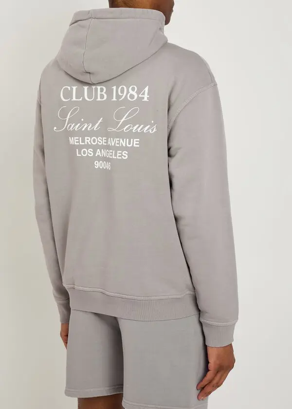 CLUB 1984 Melrose Hooded Cotton Sweatshirt - Grey