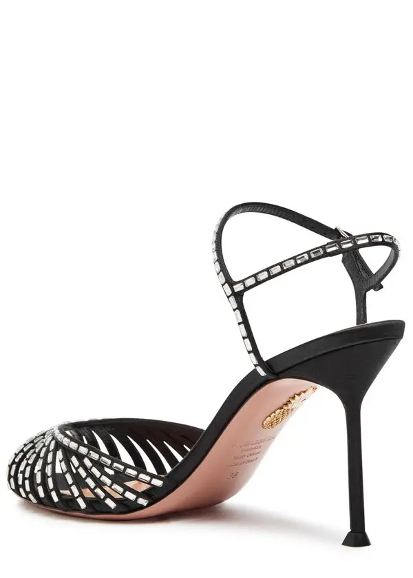 AQUAZZURA Hold Me Crystal 85 Embellished Sandals