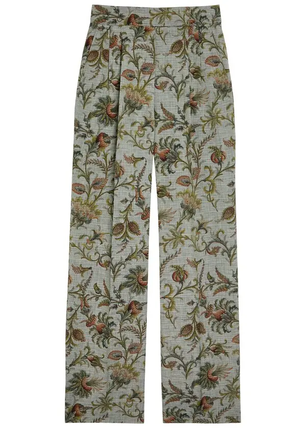 Etro Patterned Wide-leg Trousers - Multicoloured 1