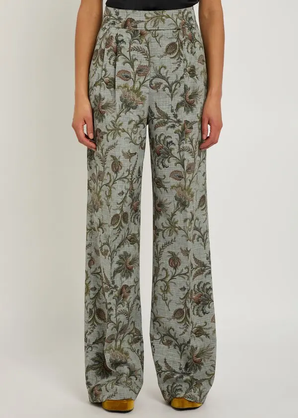 Etro Patterned Wide-leg Trousers - Multicoloured 1