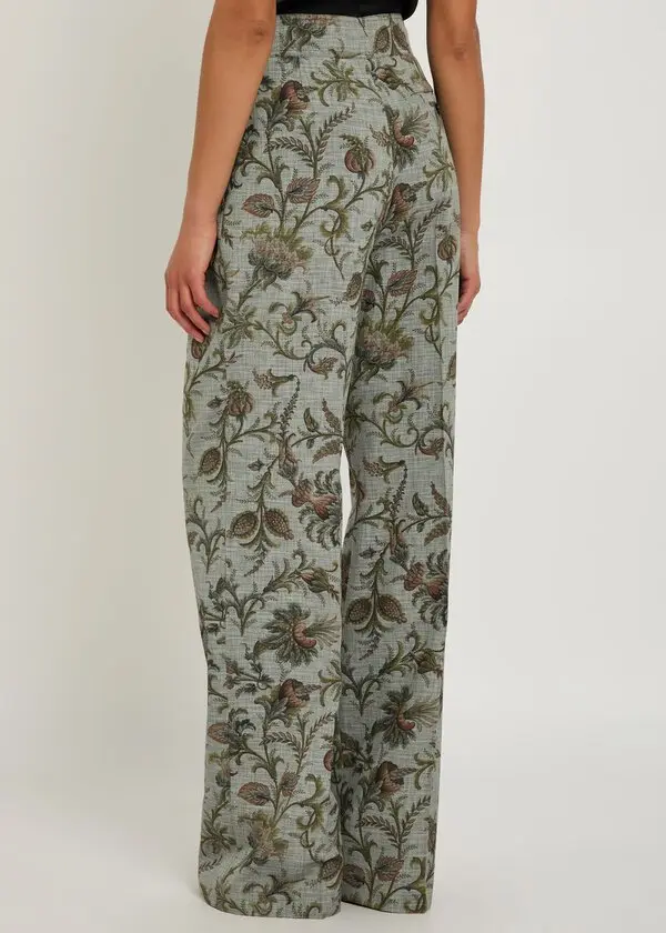 Etro Patterned Wide-leg Trousers - Multicoloured 1