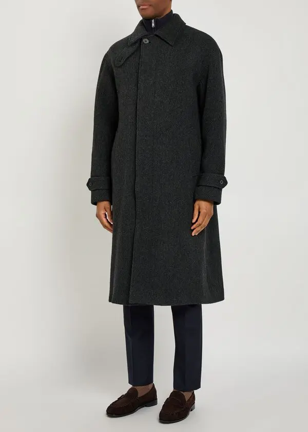 Nn07 Gibson Wool-blend Coat - Charcoal