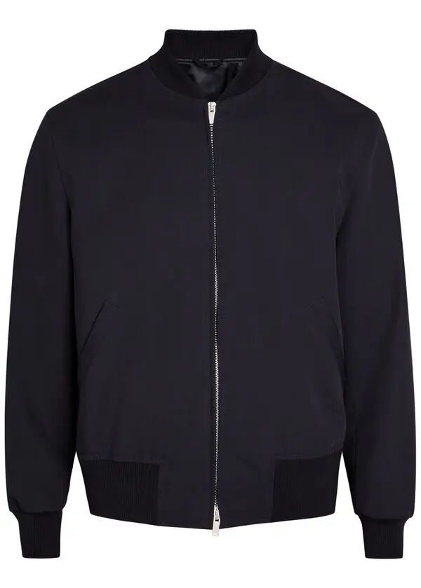 LARDINI Wool Bomber Jacket - Navy