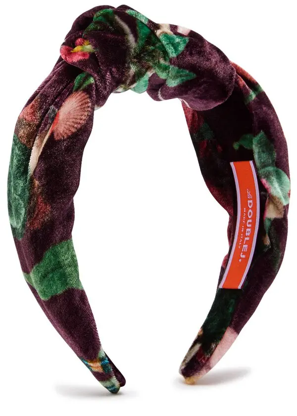 La DoubleJ Love Knot Floral-print Velour Headband - Multicoloured