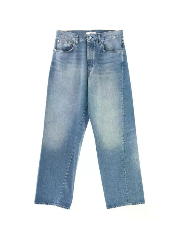 SUNFLOWER Faded-effect Denim Straight Leg Jeans - Blue