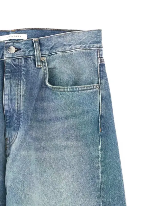 SUNFLOWER Faded-effect Denim Straight Leg Jeans - Blue