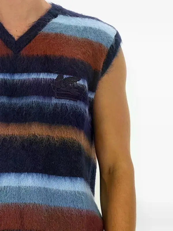 Etro Striped V-neck Vest