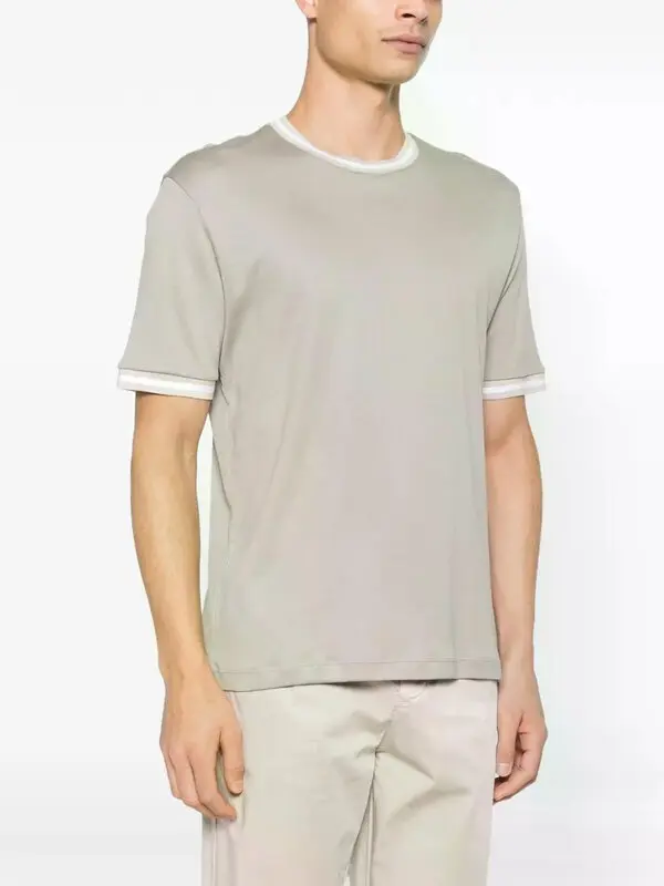 Eleventy Ribbed Trim T-shirt - Green
