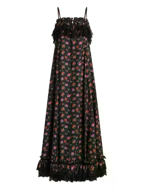 Dolce & Gabbana Floral Maxi Dress - Black