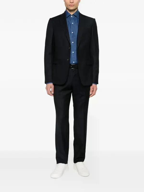 Isaia Buttoned Long-sleeve Shirt