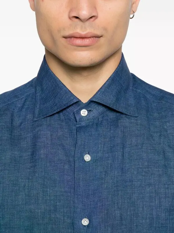Isaia Buttoned Long-sleeve Shirt
