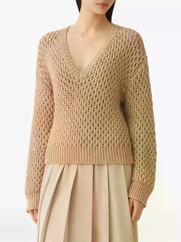 Fabiana Filippi V-neck Long Sleeve Sweater