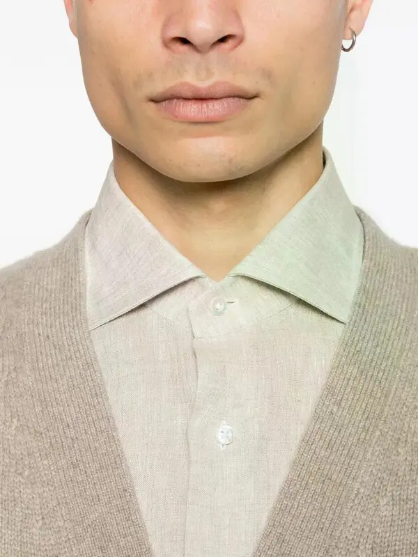 Isaia Buttoned Long-sleeve Shirt