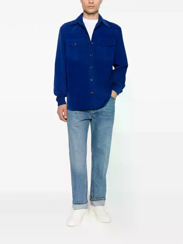 Isaia Chest-pocket Shirt - Blue