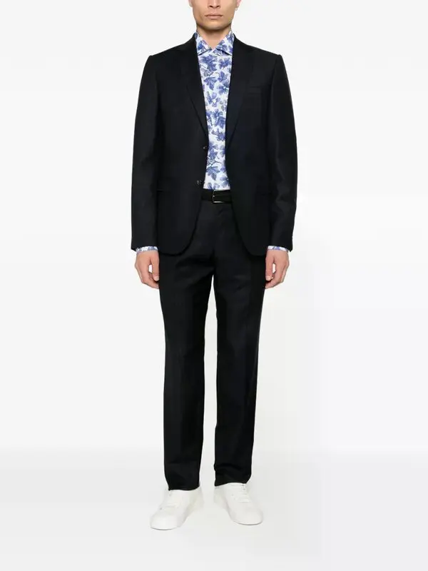 Isaia Floral-pattern Long-sleeve Shirt