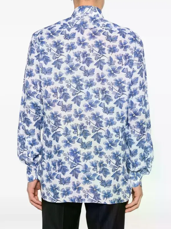 Isaia Floral-pattern Long-sleeve Shirt