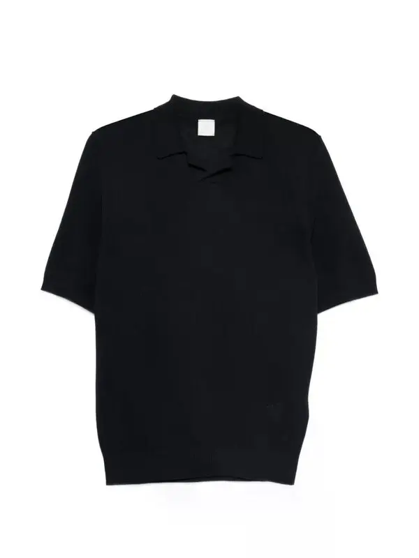 Eleventy Knitted Cotton Polo-collar T-shirt