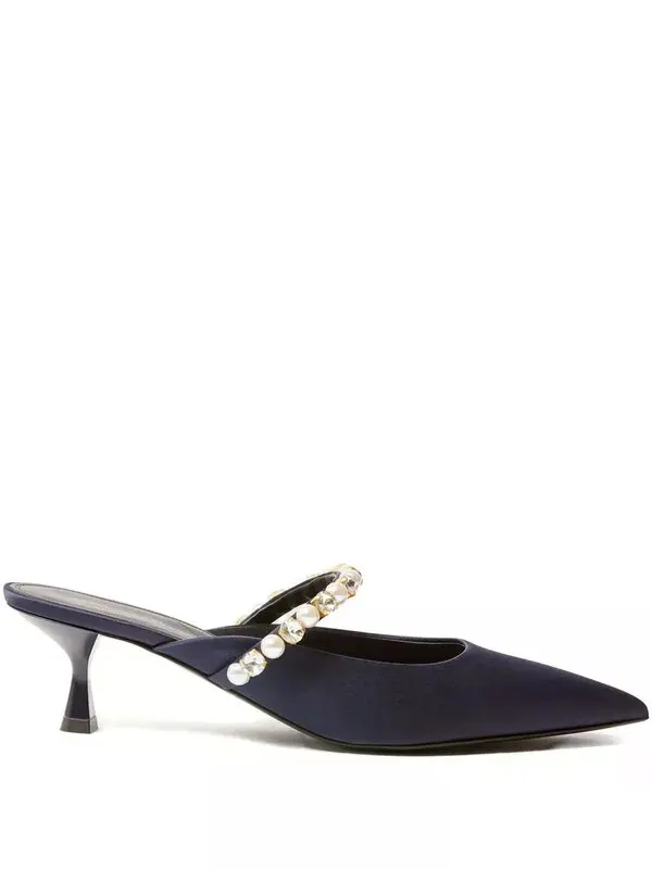 Stella McCartney Elsa Pearl-embellished Heeled Mules - Blue