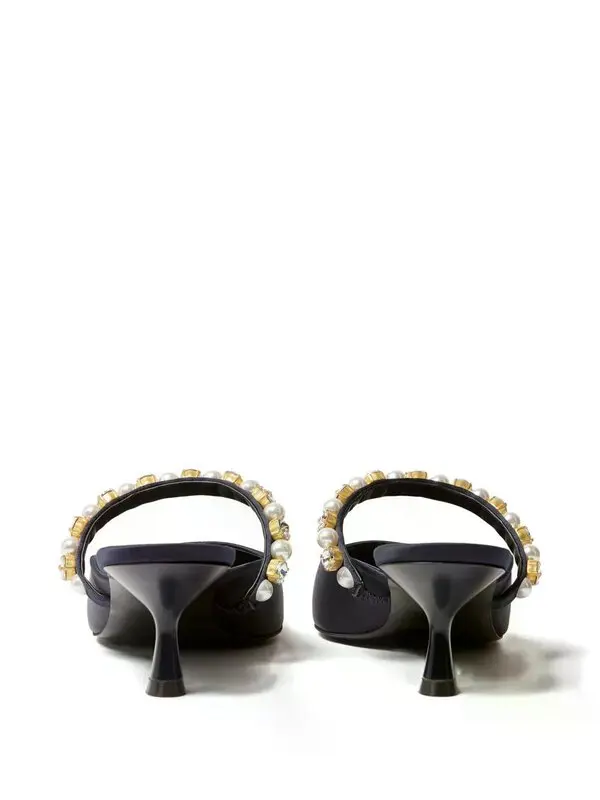 Stella McCartney Elsa Pearl-embellished Heeled Mules - Blue