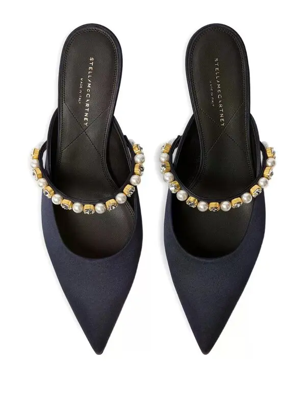 Stella McCartney Elsa Pearl-embellished Heeled Mules - Blue