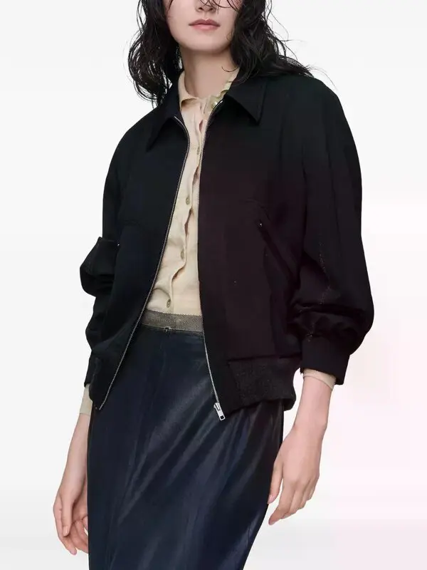 MAISON MARGIELA Virgin Wool Bomber Jacket - Black