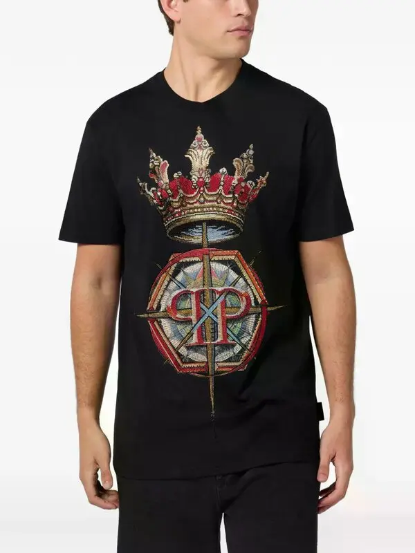 Philipp Plein Rhinestone Round-neck T-shirt - Black