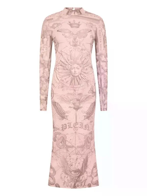 Philipp Plein Open-back Tulle Maxi Dress