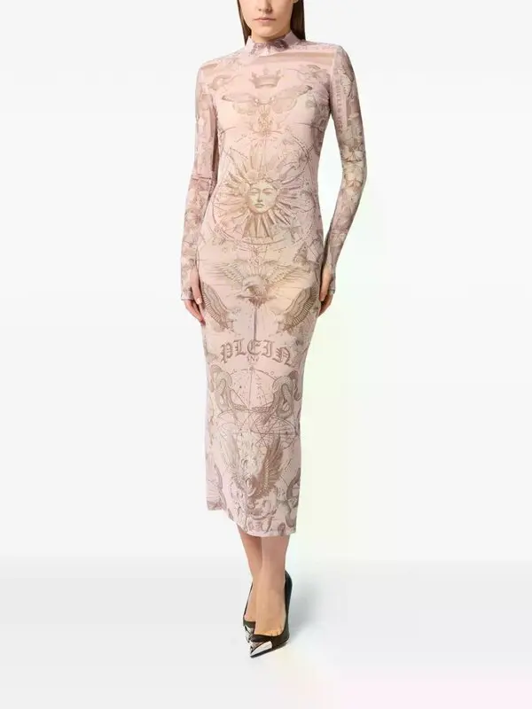 Philipp Plein Open-back Tulle Maxi Dress