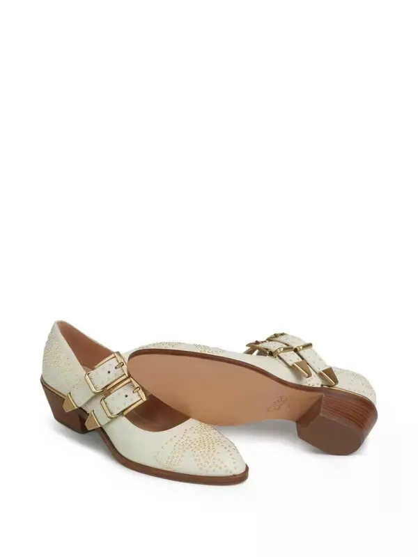 Chloé Susan Buckle-embellished Pumps - Neutrals