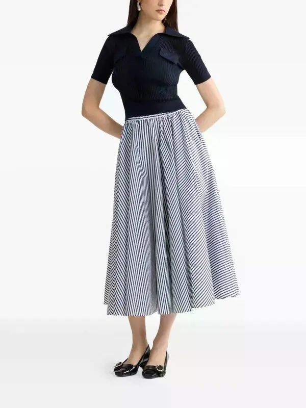 PATOU Logo-embroidered Top - Blue