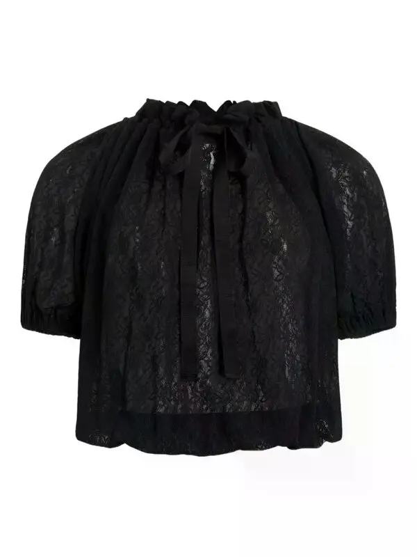 PATOU Lace-detail Blouse - Black