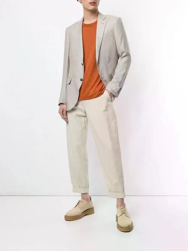 Zegna Single Breasted Blazer - Neutrals
