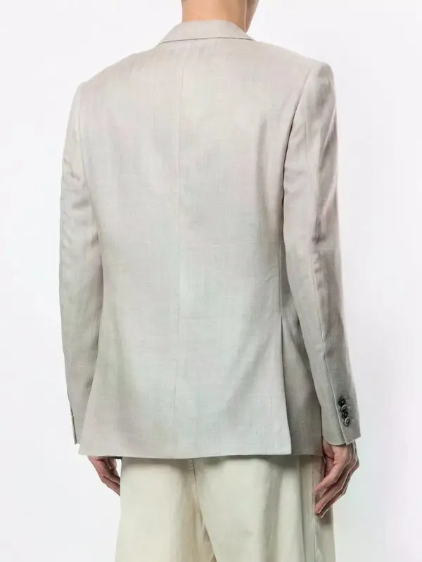 Zegna Single Breasted Blazer - Neutrals