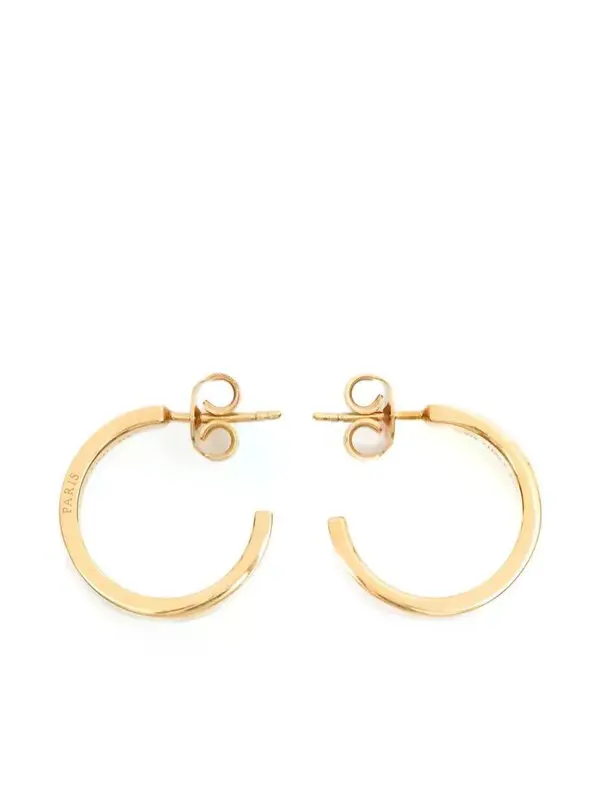 MAISON MARGIELA Logo Hoop Earrings - Gold