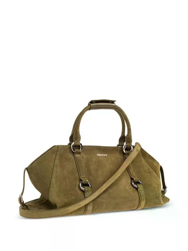 Alexander McQueen Suede Tote Bag With Ring Detail - Green
