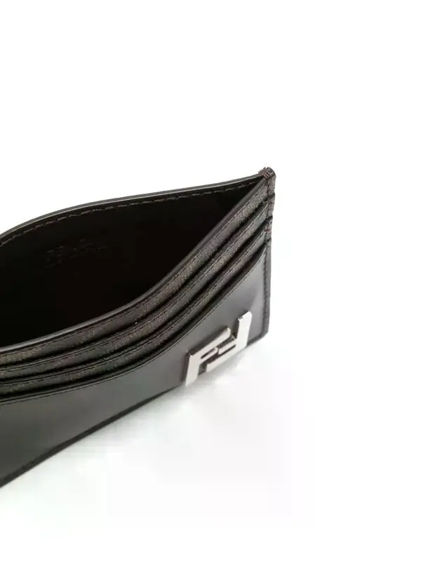 Fendi Ff-plaque Card Holder - Brown