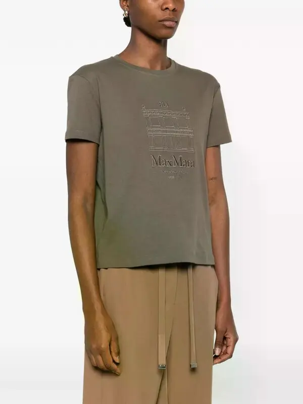 Max Mara Logo-embroidered T-shirt - Green