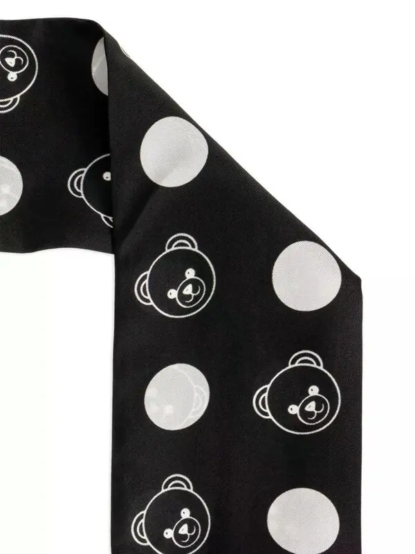 Moschino Bear Polka-dot Silk Scarf