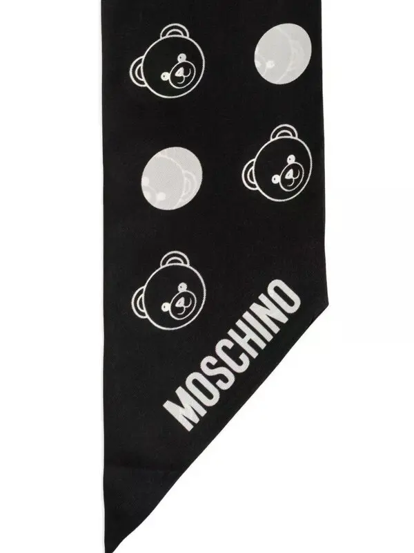 Moschino Bear Polka-dot Silk Scarf