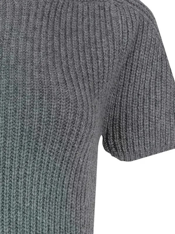 Magda Butrym Ribbed Knit Turtleneck Mini Dress - Grey