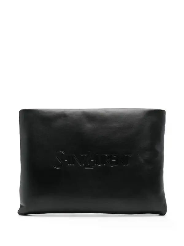 Saint Laurent Leather Clutch Bag - Black